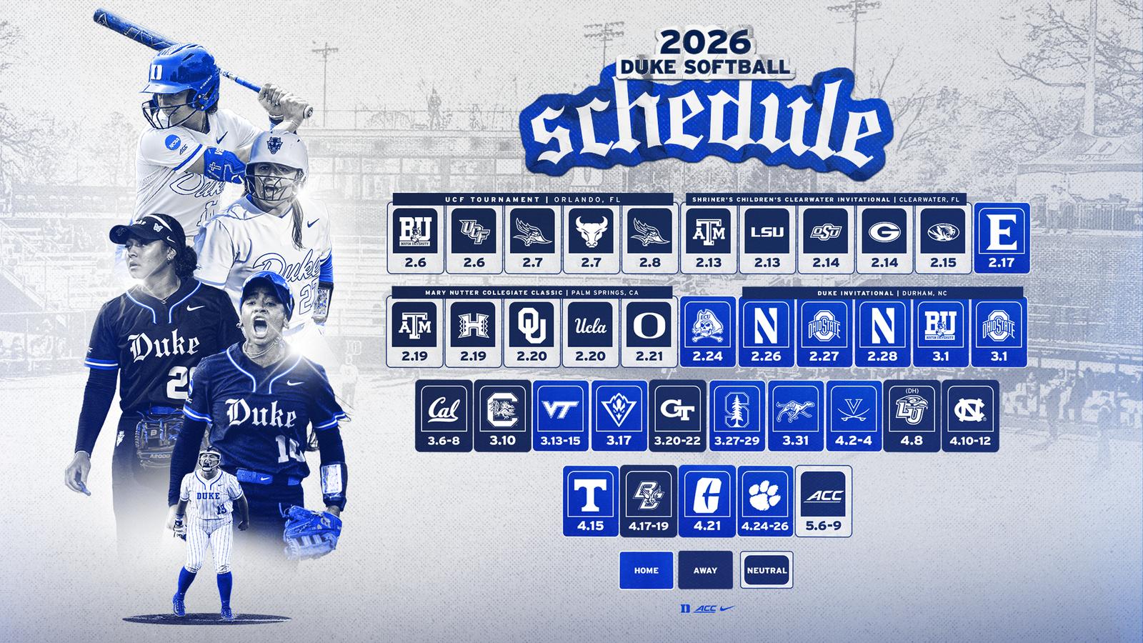 Duke Softball Announces 2026 Schedule - Duke University