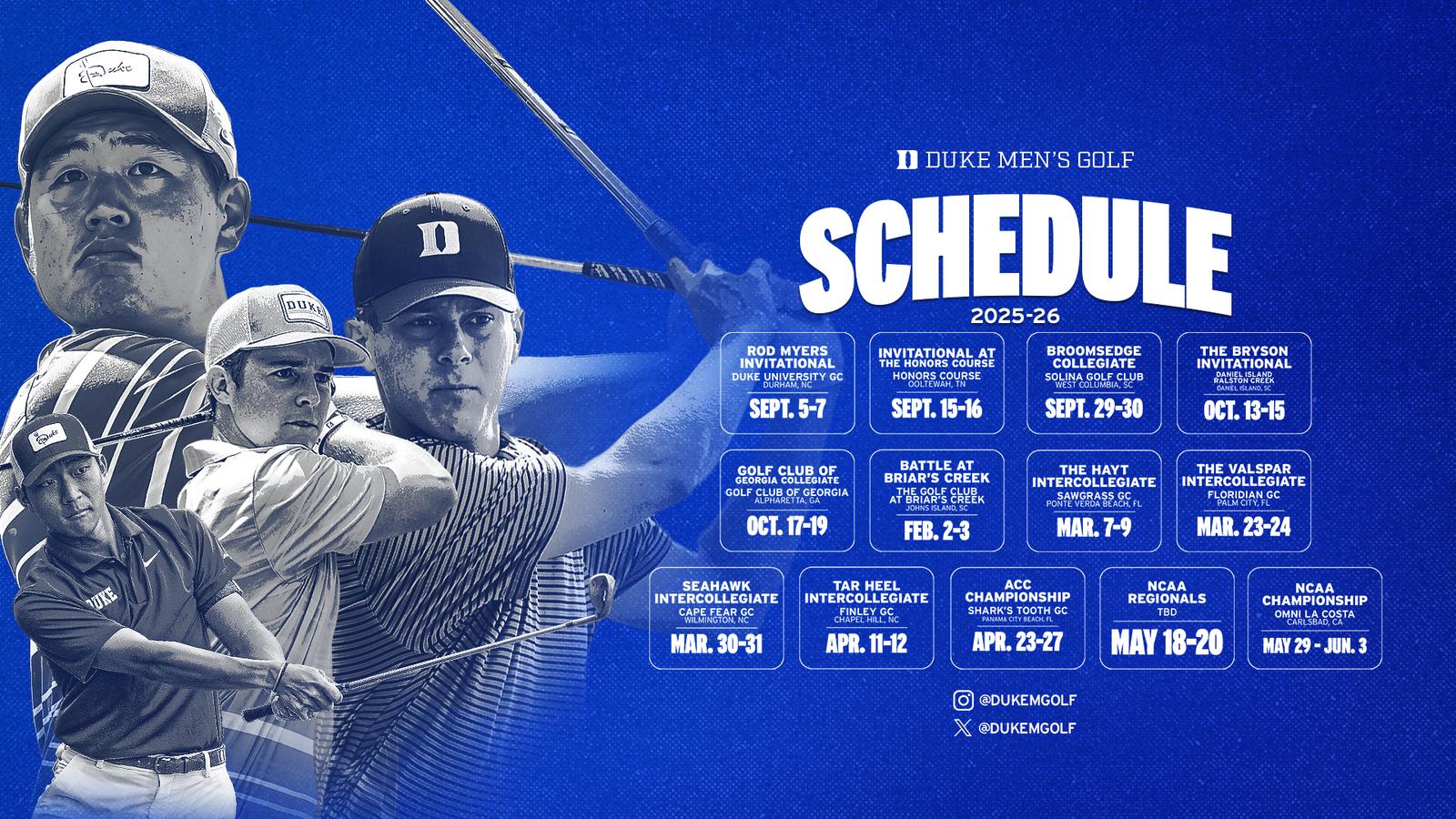 Men's Golf Announces 2025-26 Schedule - Duke University