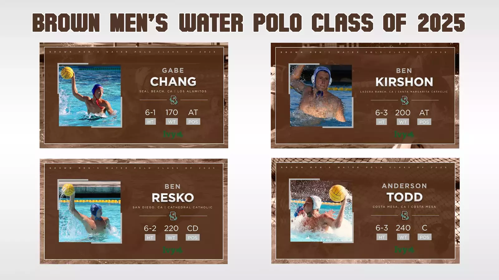 Men’s Water Polo Introduces Four-Member Class of 2025 - Brown ...
