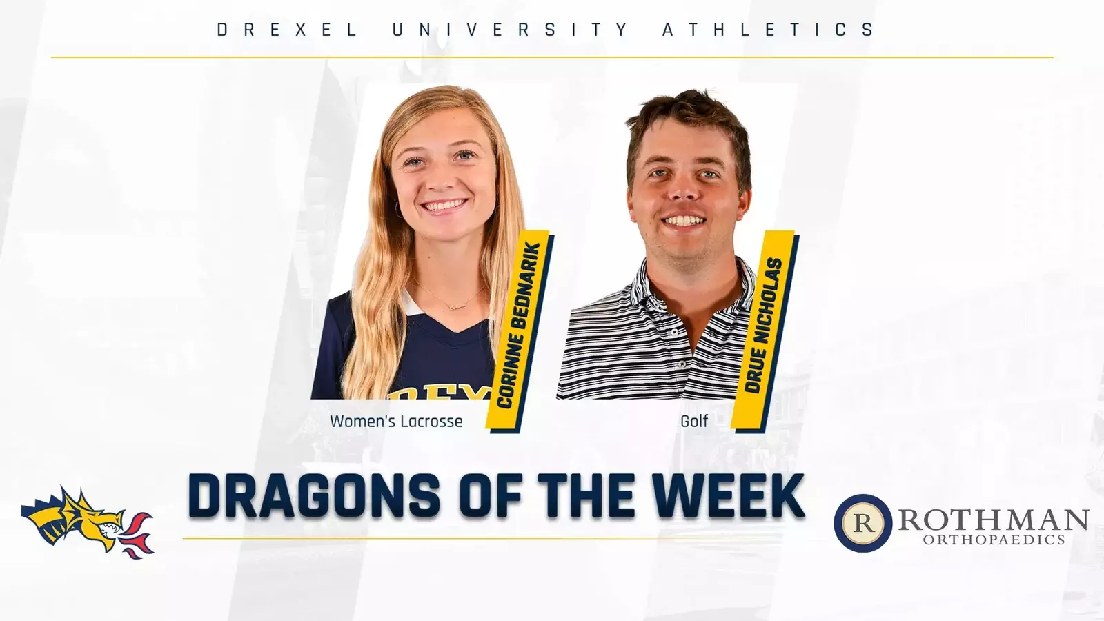 Dragons of the Week: Bednarik and Nicholas - Drexel University Athletics