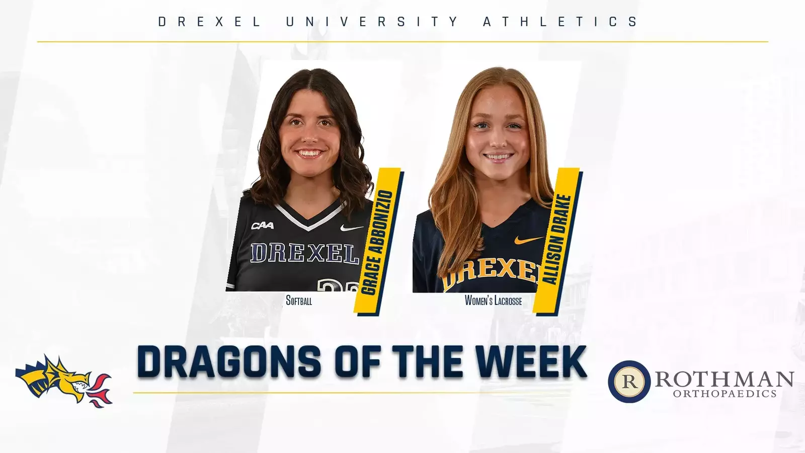 Dragons of the Week: Abbonizio and Drake - Drexel University Athletics