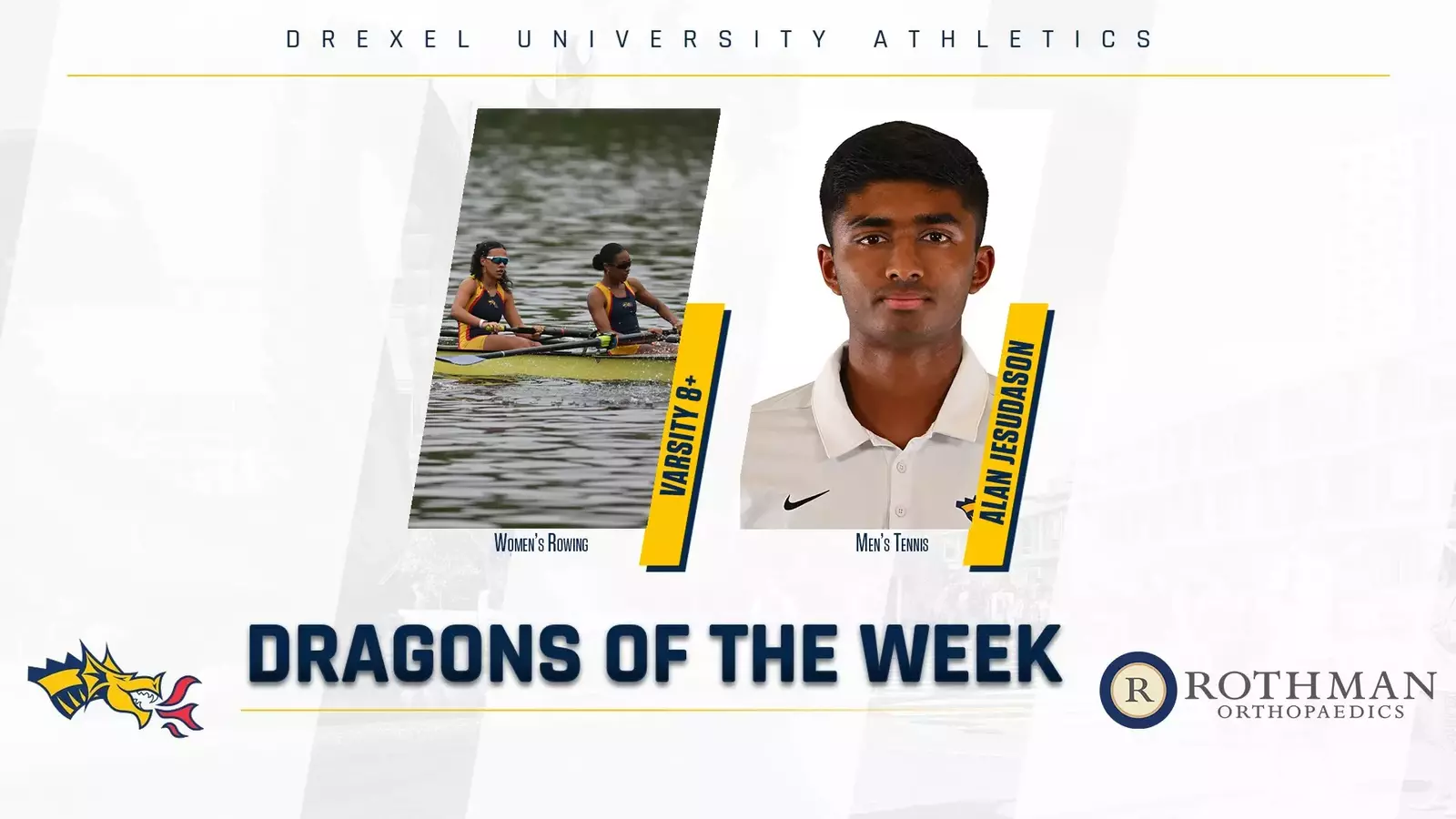 Dragons of the Week: Jesudason and Varsity 8+ - Drexel University Athletics
