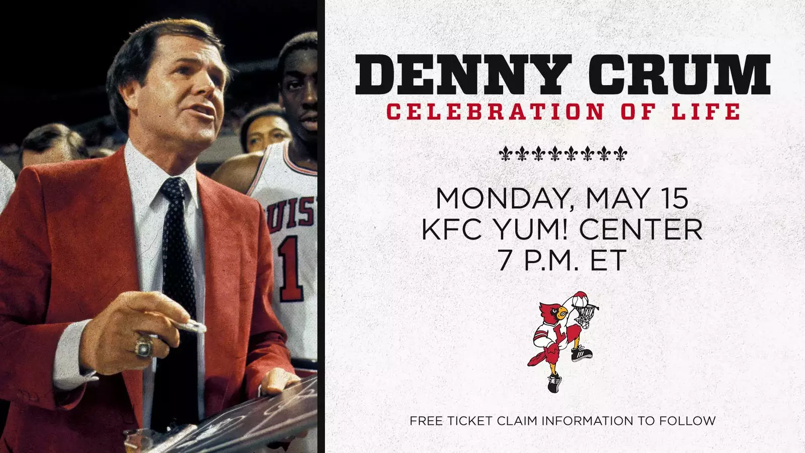 UofL to Host Celebration of Life for Denny Crum on Monday at KFC Yum ...