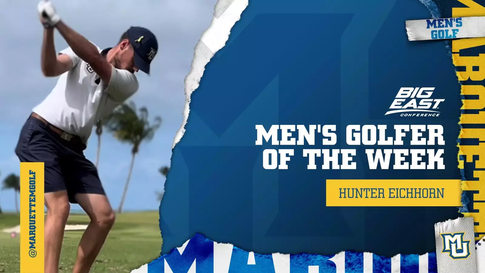 Eichhorn is the BIG EAST Men's Golfer of the Week - Marquette University Athletics