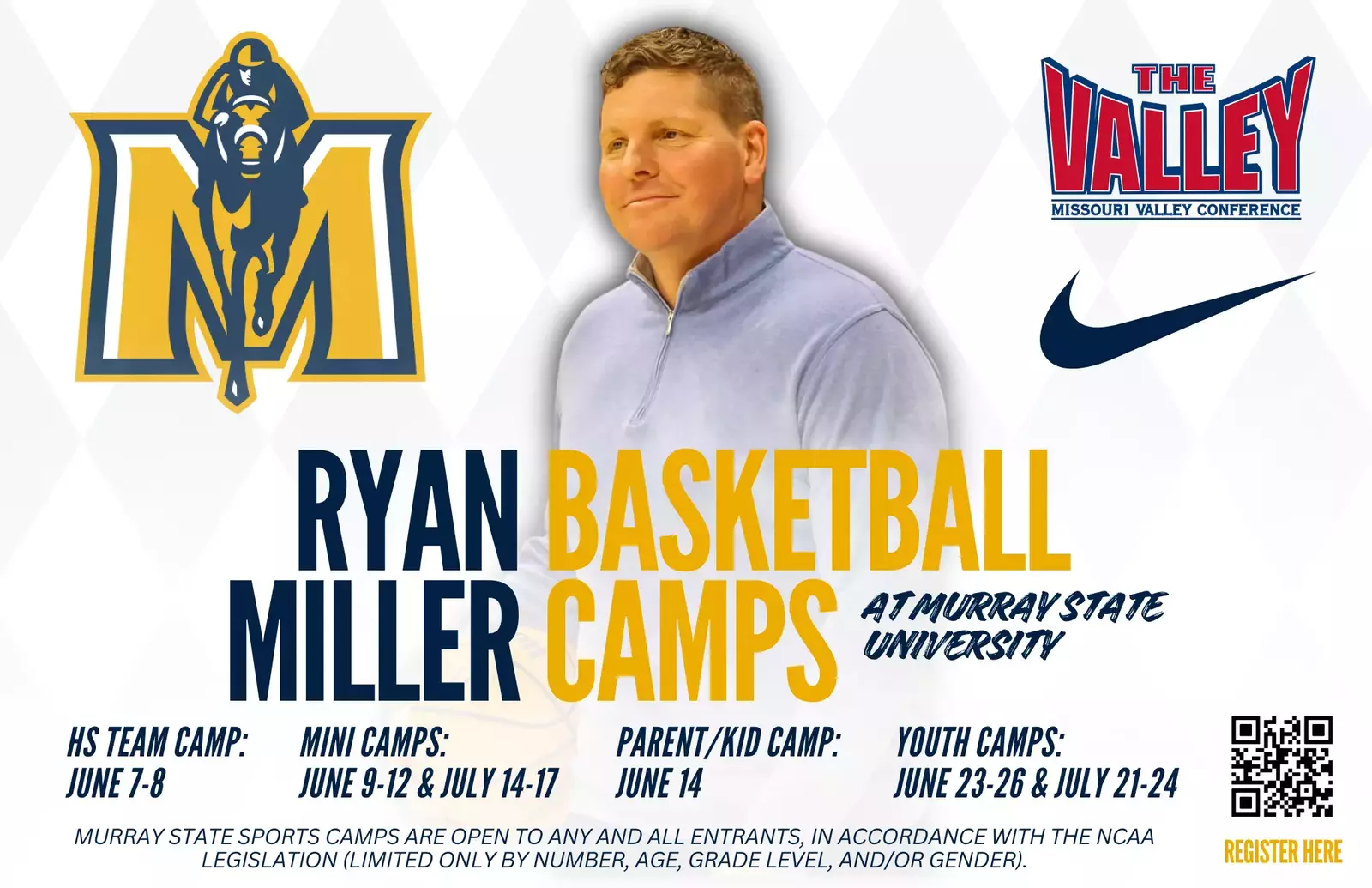 Coach Ryan Miller Basketball Camps Announced - Murray State University Athletics