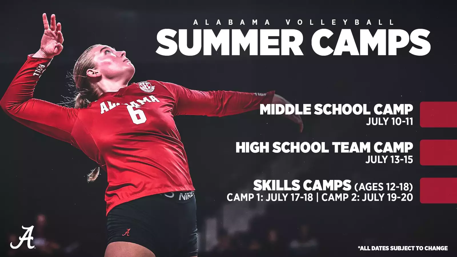 2023 Alabama Volleyball Summer Camps - Alabama Athletics