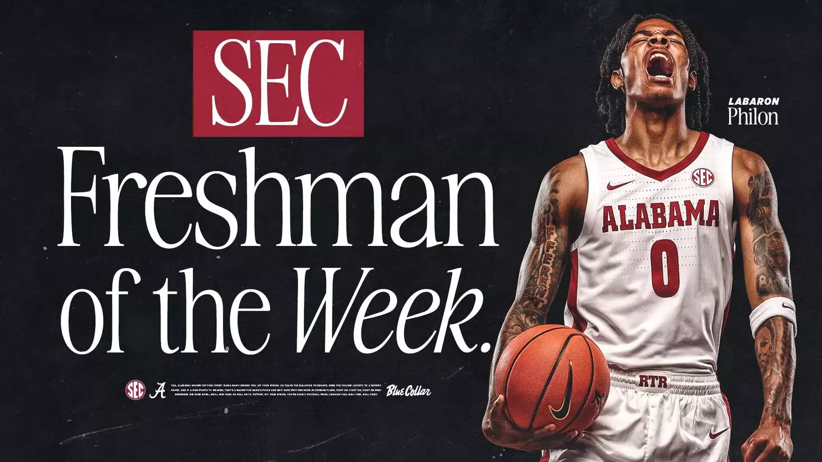 Labaron Philon Named SEC Freshman of the Week - Alabama Athletics