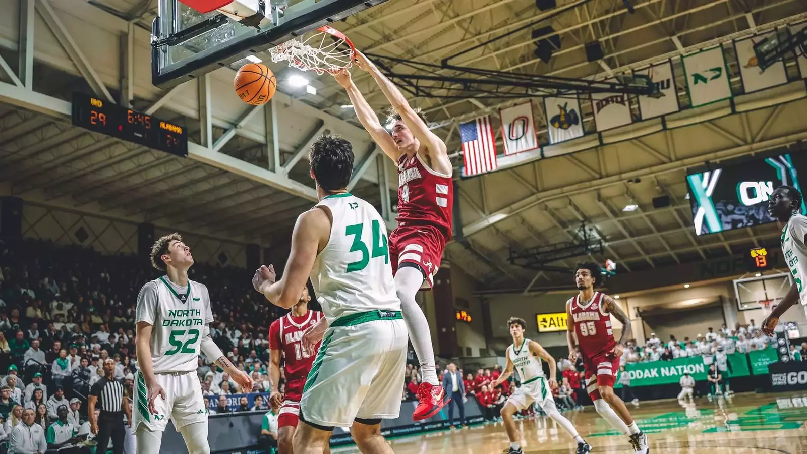 Nelson’s Double-Double Lifts No. 6/7 Alabama Past North Dakota, 97-90 ...
