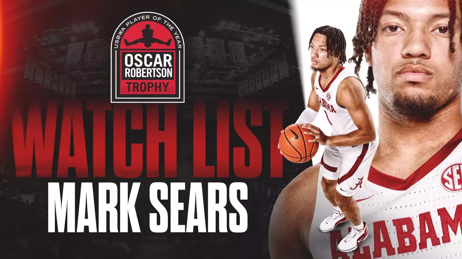 Mark Sears Named to the Oscar Robertson Trophy and All-America Watch List - Alabama Athletics