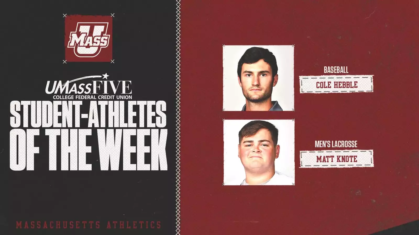 Knote, Hebble Garner UMass Student-Athlete of the Week Honors ...